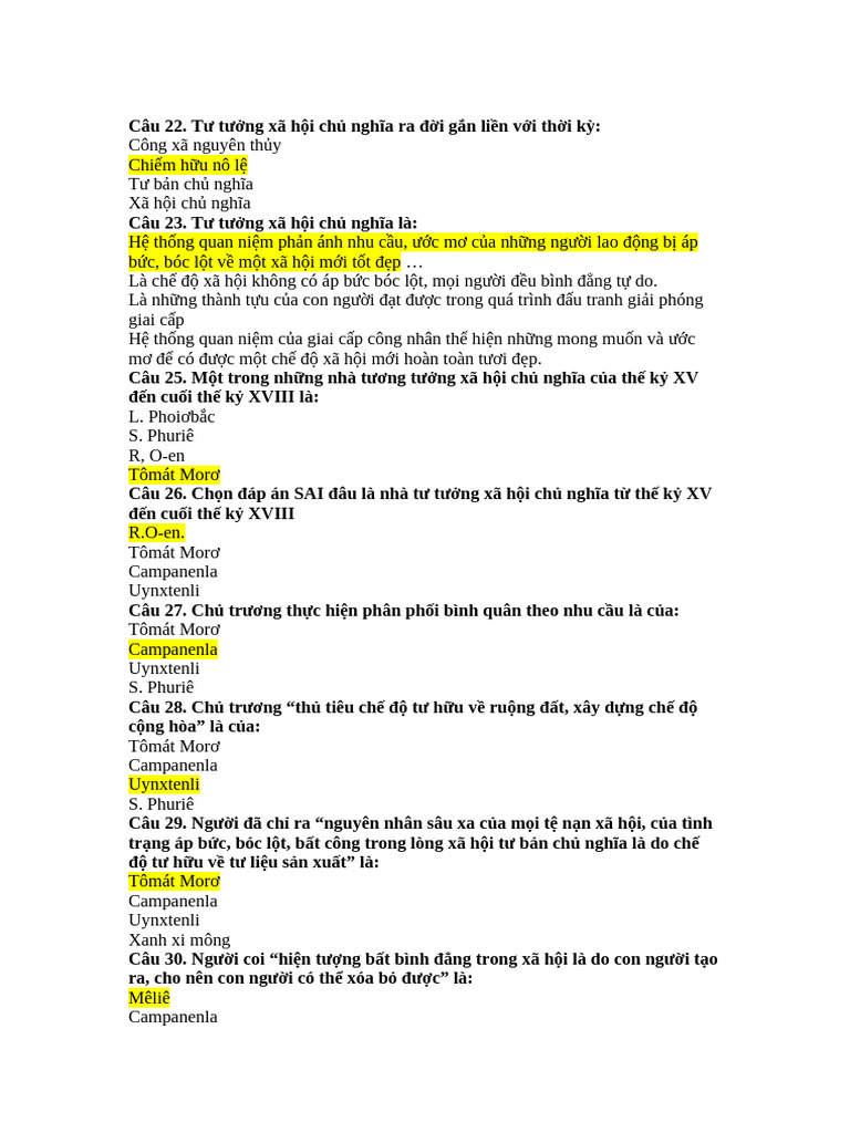 trắc nghiệm CNXH | PDF