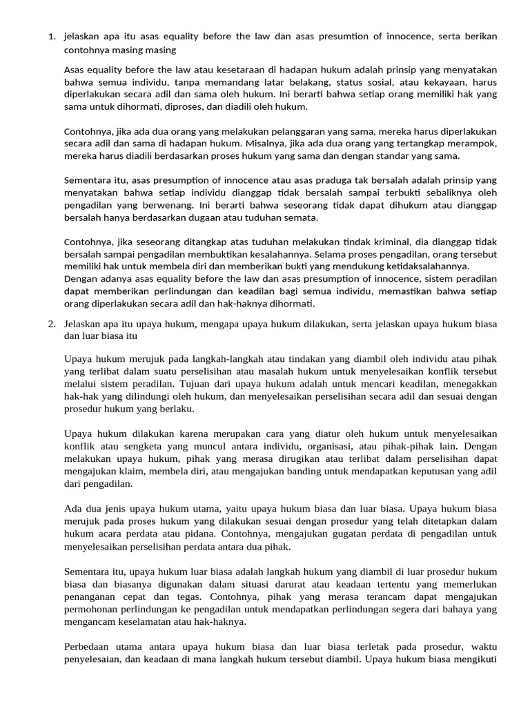 UAS Hukum Acara Pidana HAP | PDF