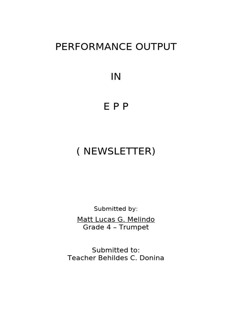 Performance Output | PDF