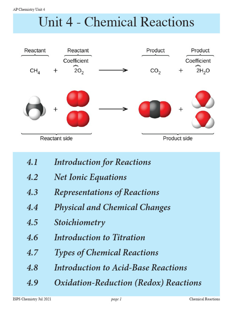 Unit 4 Chemical Reactions | PDF