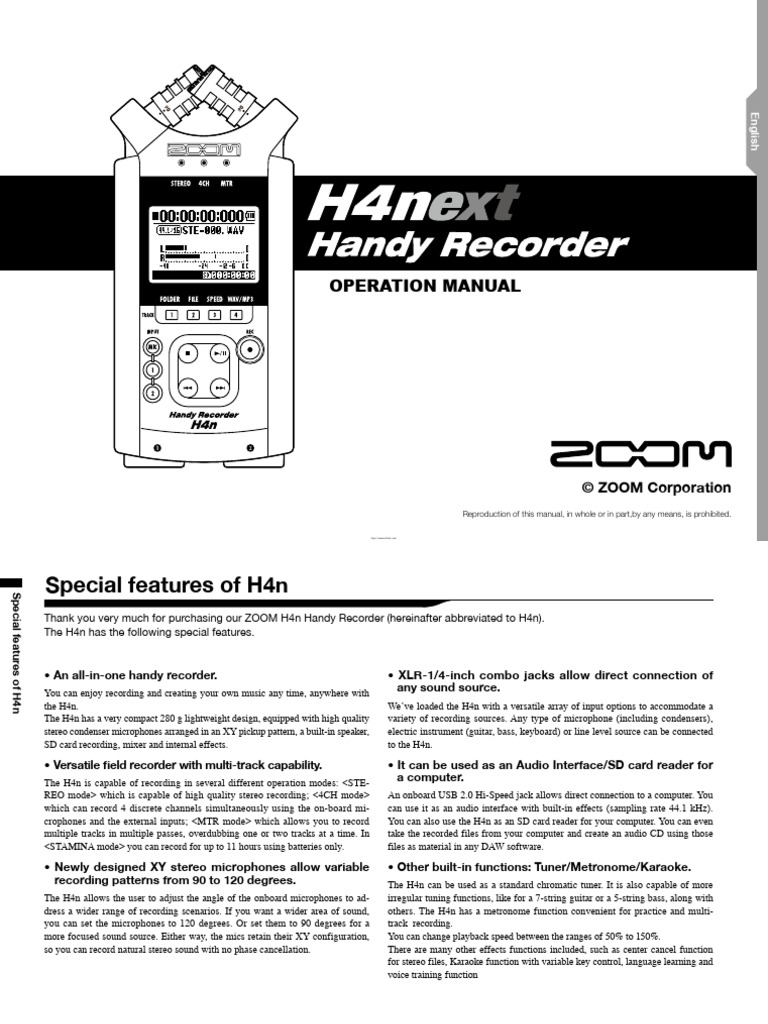 Zoom H4N | PDF