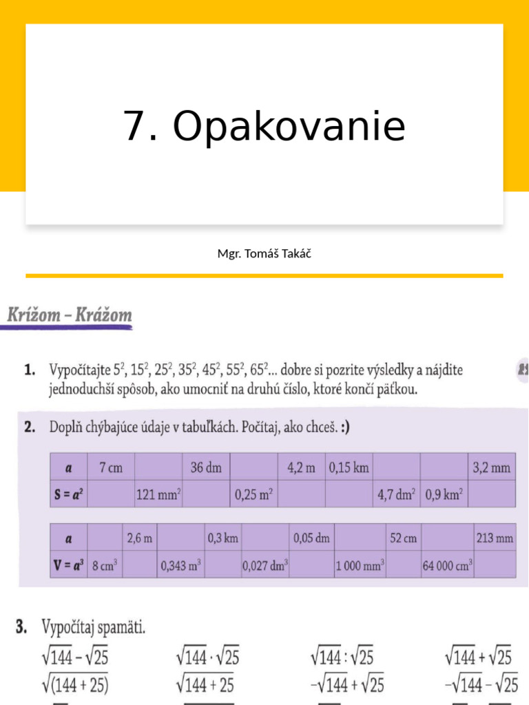Opakovanie Mocniny A Odmocniny | PDF