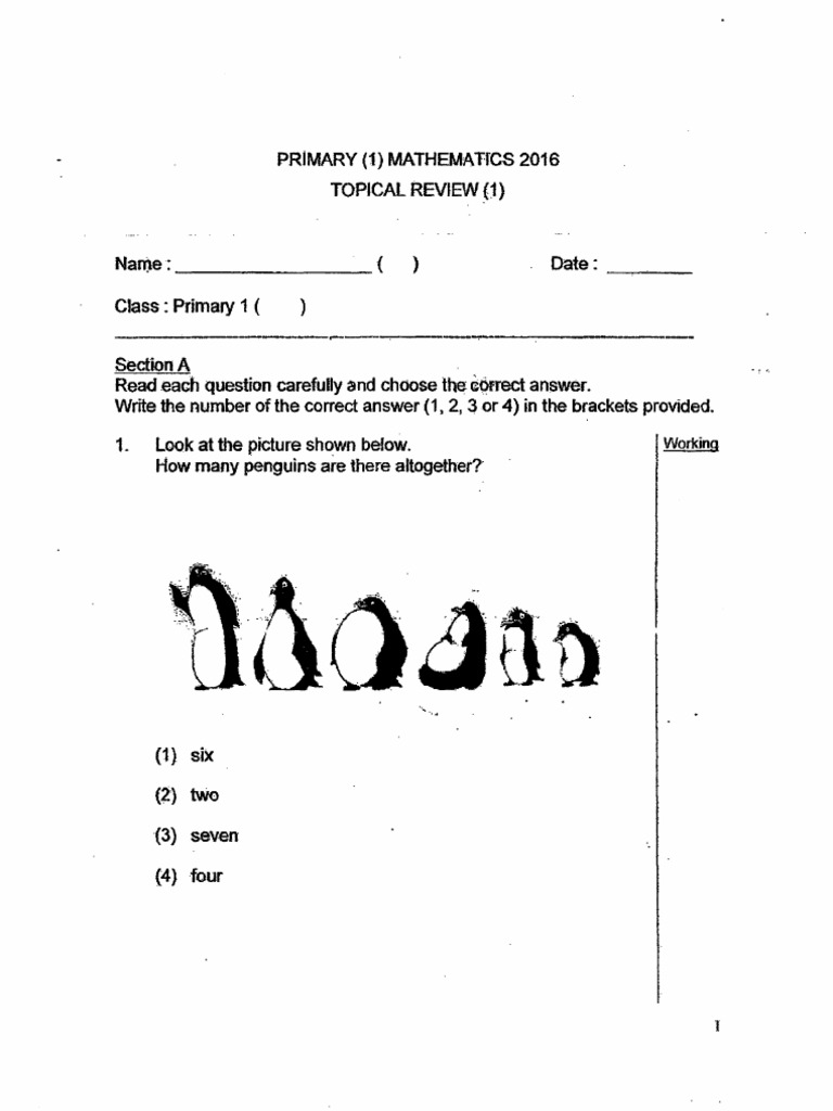 P1 Maths 2016 CHIJ Simple1 Exam Papers | PDF