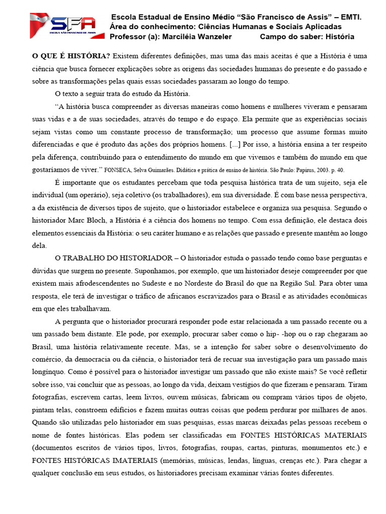 1 - História - Conceitos | PDF