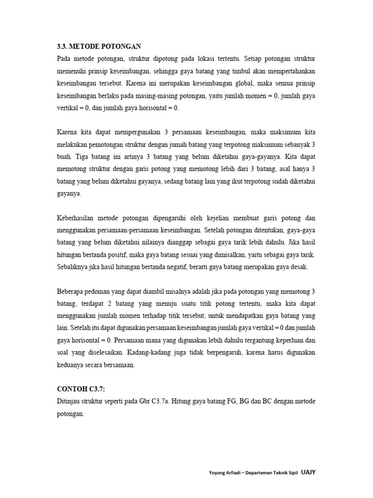 Metode Potongan | PDF