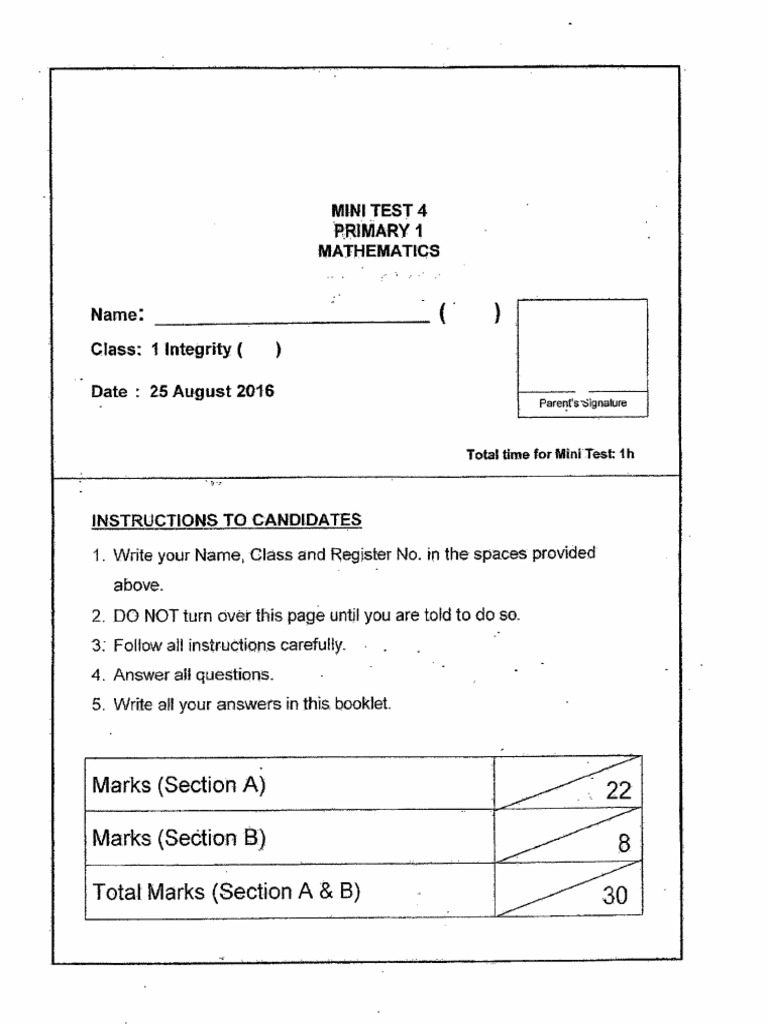 P1 Maths 2016 Pei Hwa Difficult - Exam Papers | PDF