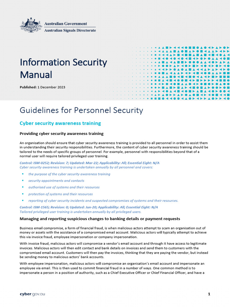 ISM - Guidelines For Personnel Security (December 2023) | PDF ...