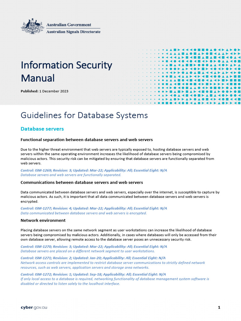 ISM - Guidelines For Database Systems (December 2023) | PDF | Databases | Computers