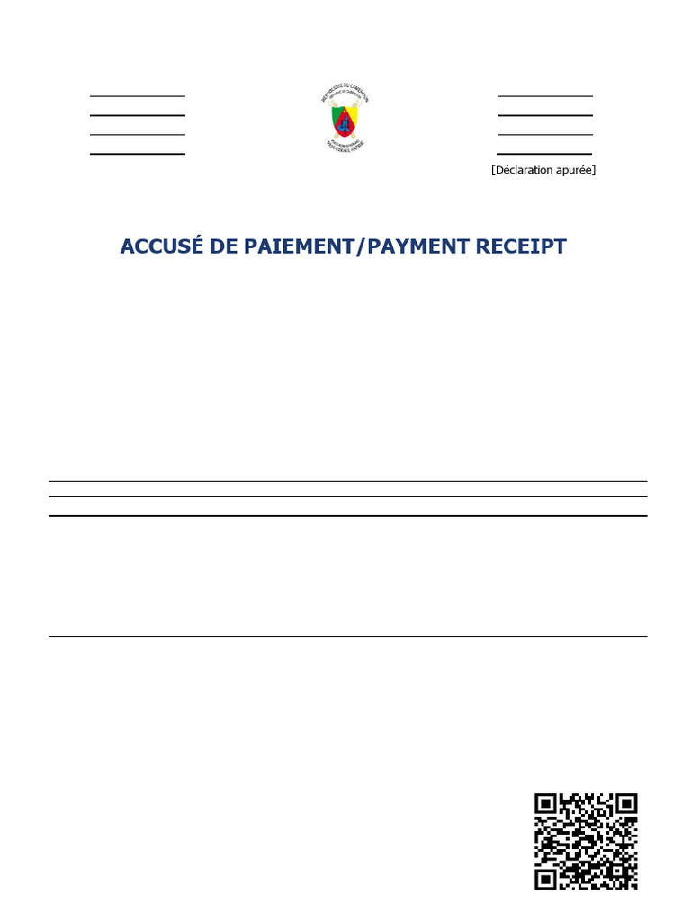Cameroon Tax Payment Receipt 2024 | PDF