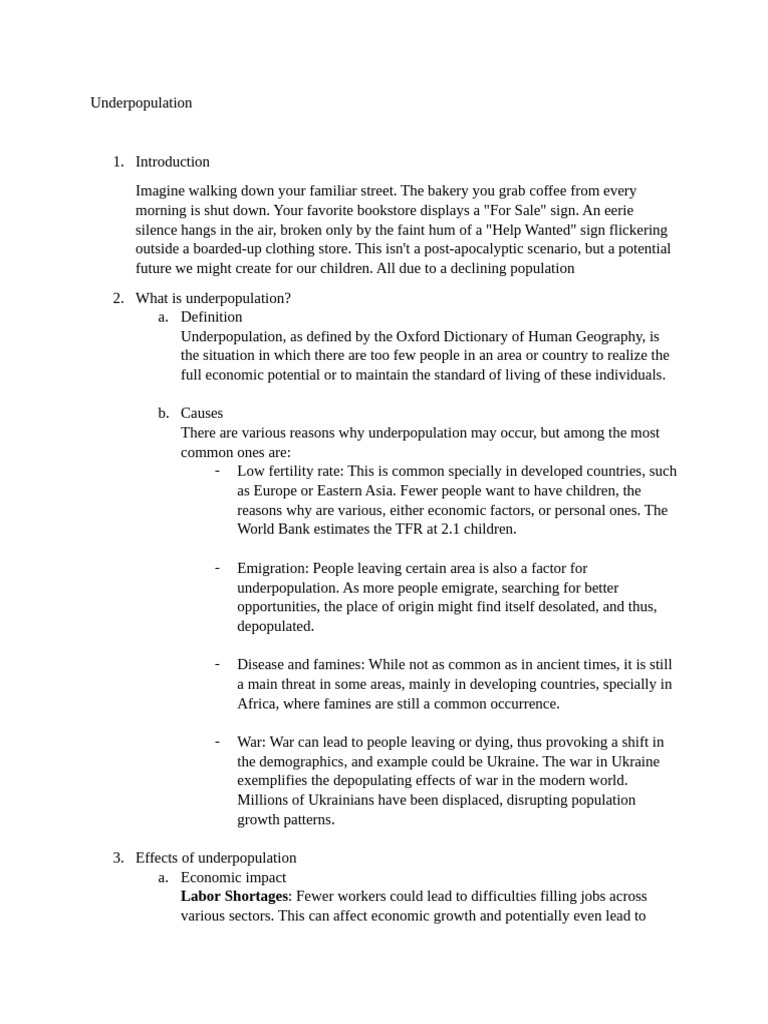 Under Population | PDF