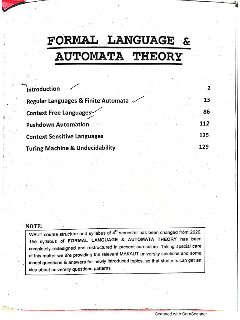 Formal Language & Automata Theory (1) | PDF