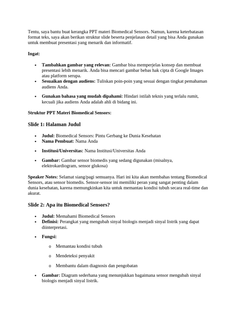 Biomedical Sensors | PDF