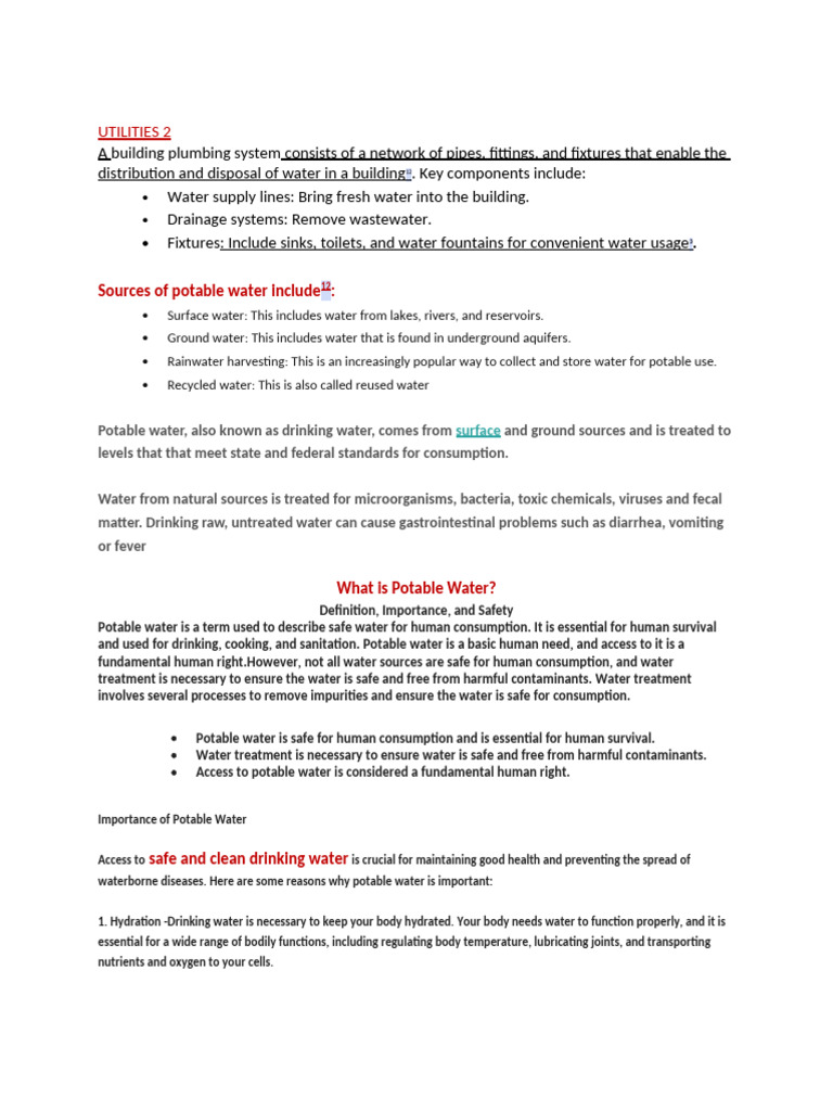 A.C 1ST DAY - Docx Utility 2 | PDF | Drinking Water | Water Purification