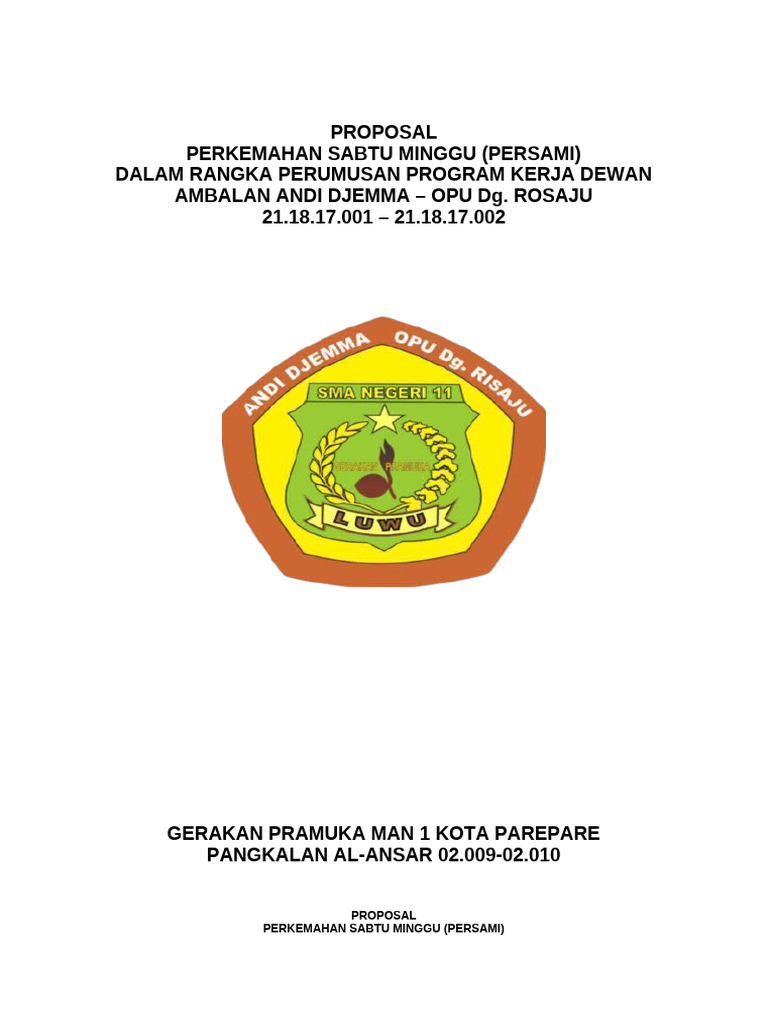 Contoh Proposal Untuk Kegiatan Persami | PDF