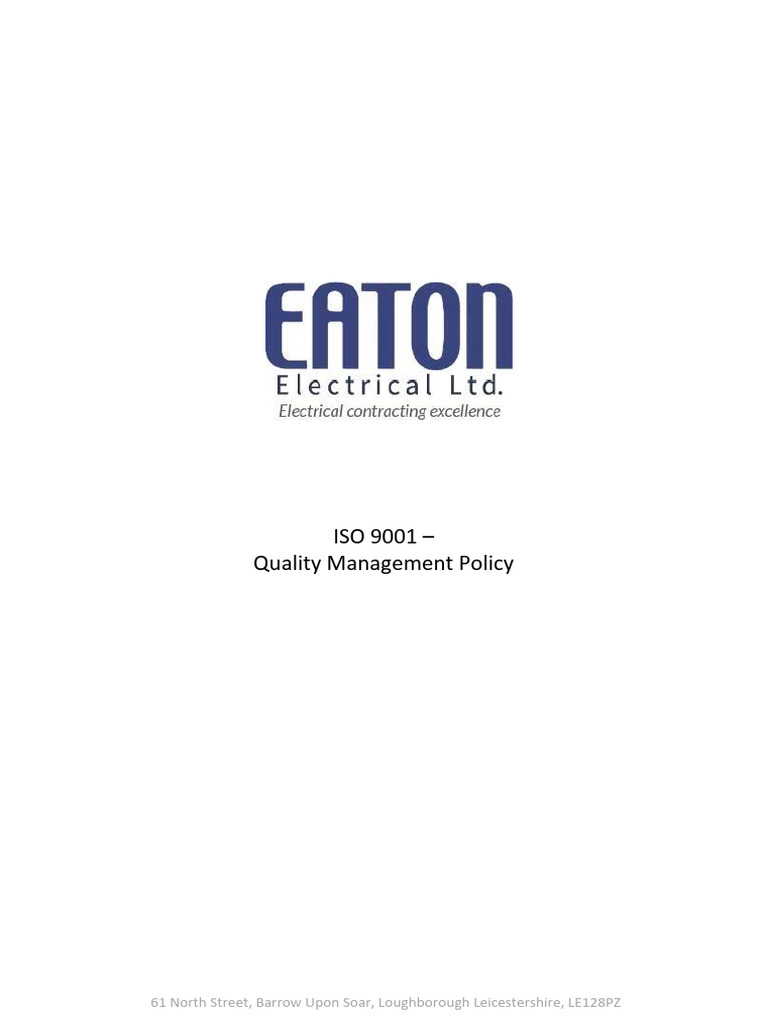Eaton Electrical Quality Manual V5 2016 | PDF