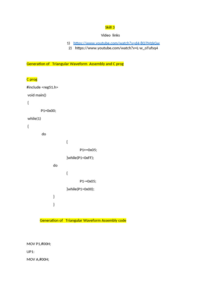 Generation of Triangular Waveform C Prog | PDF | Computers Generation of Triangular Waveform C Prog | PDF | Computers