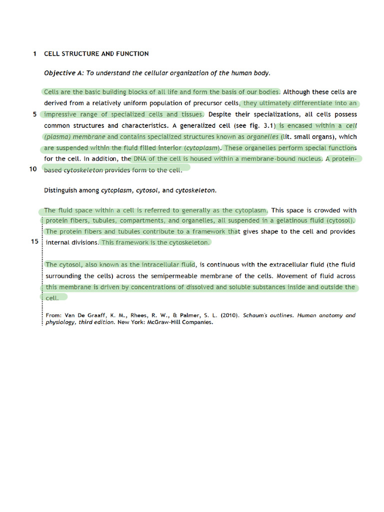 Texto 1_CELL STRUCTURE AND FUNCTION | PDF