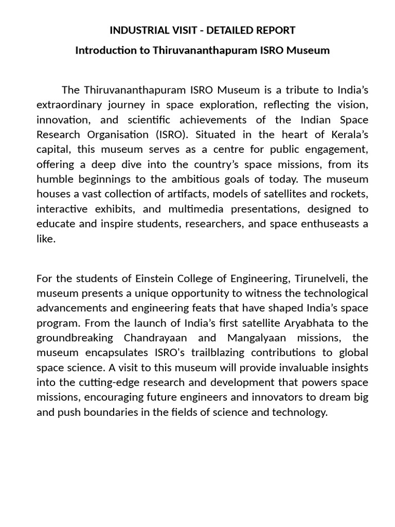 Industrial Visit | PDF