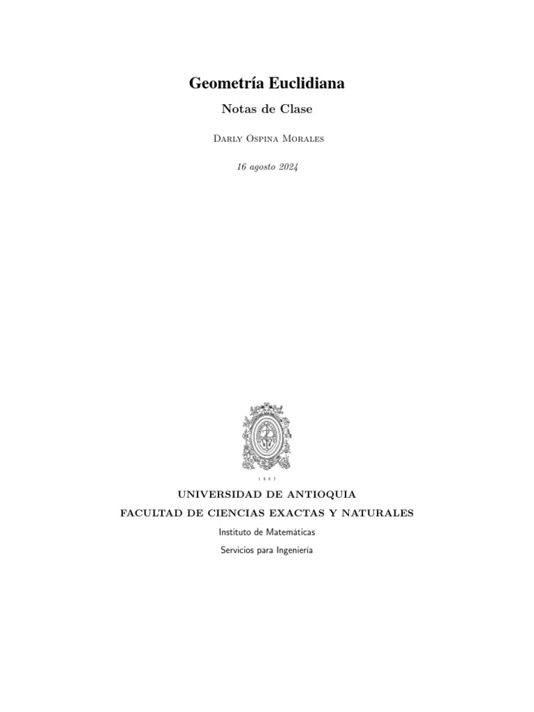 Notas de Clase Geometria Euclidiana | PDF