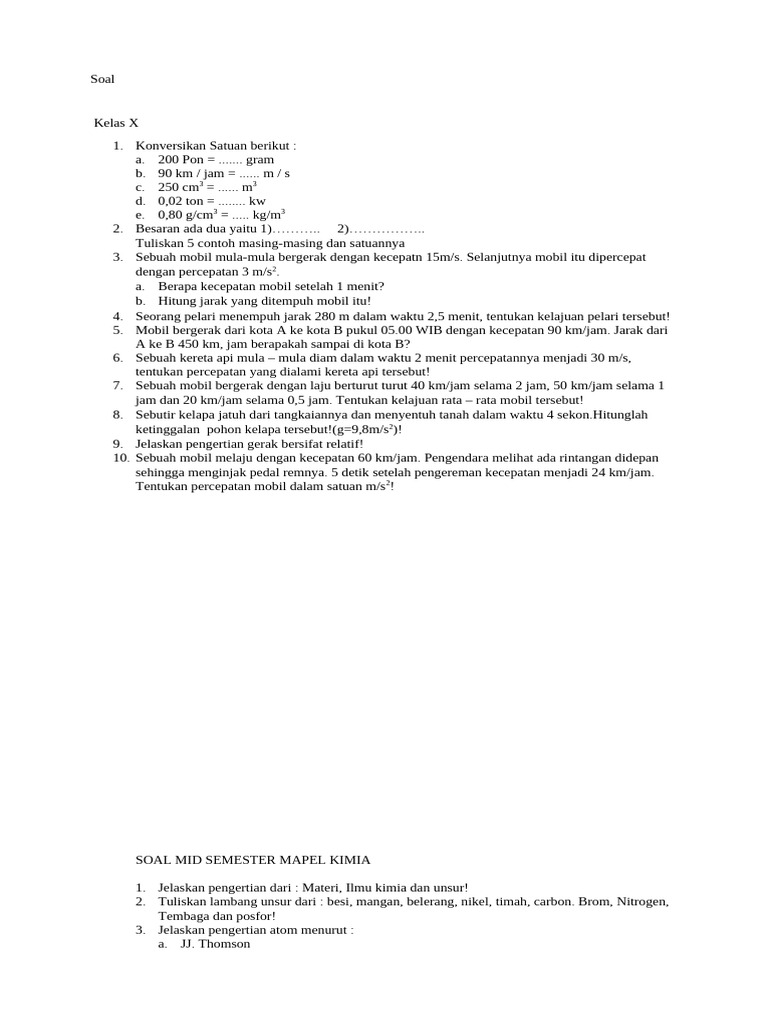 Soal Mid Semester Ganjil Tahun Ajaran 2021 | PDF