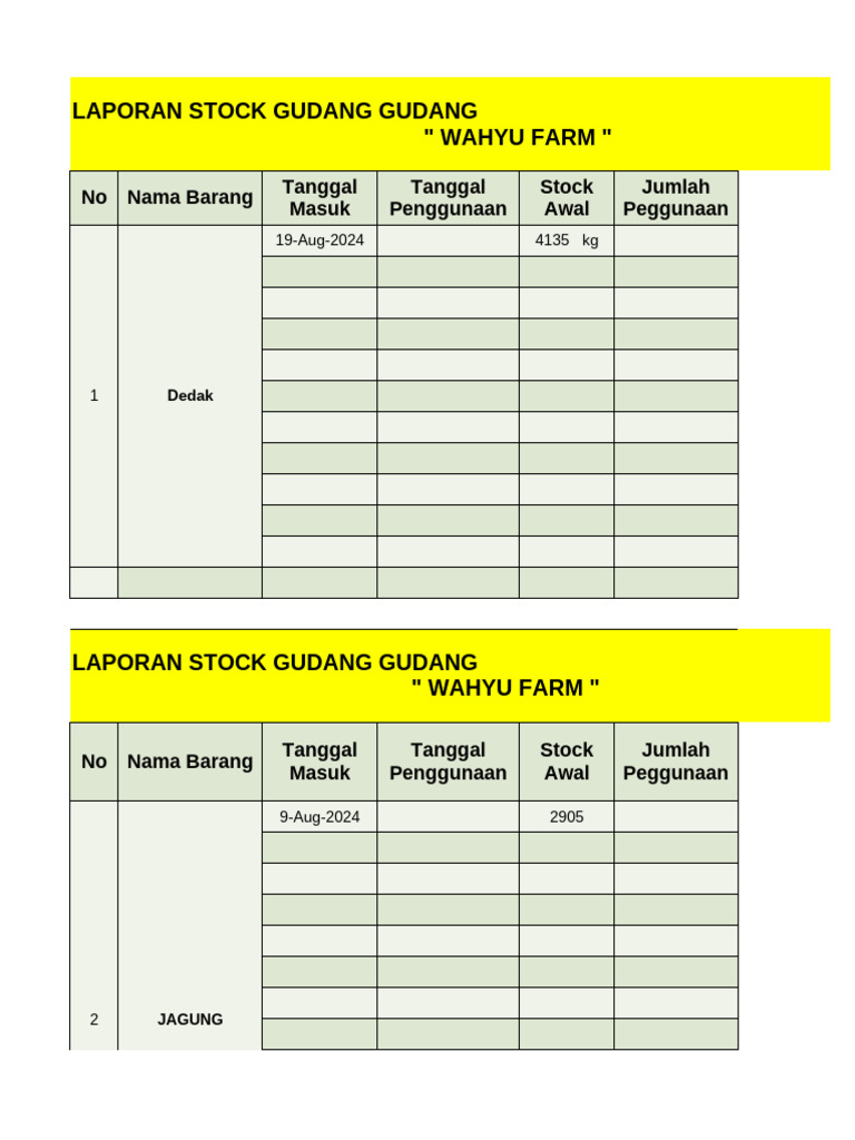 Laporan Gudang | PDF