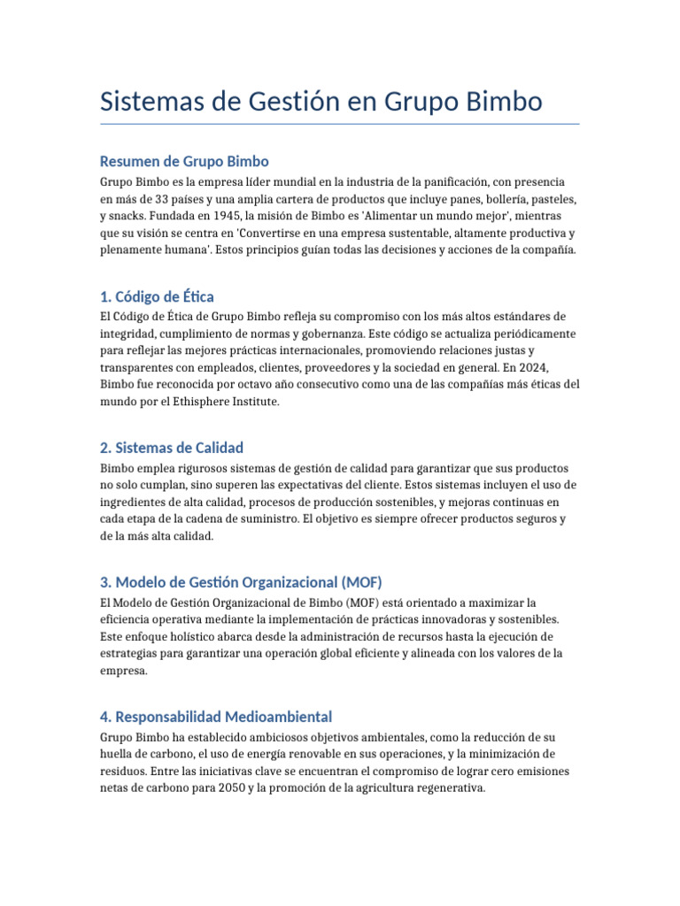 Grupo_Bimbo_Gestion_Sistemas | PDF