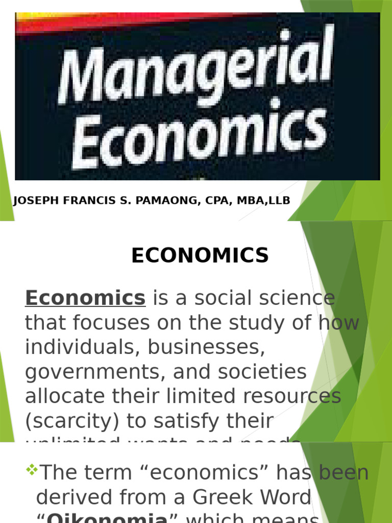 Managerial Economics Part 1 3 | PDF