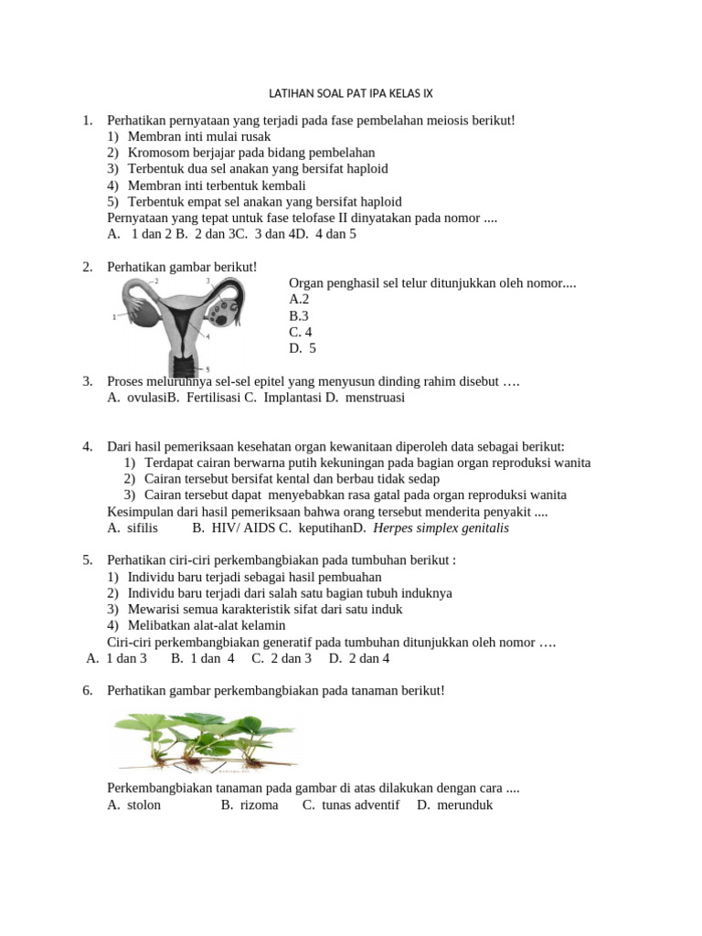 Latihan Soal Pat Ipa Kelas Ix | PDF