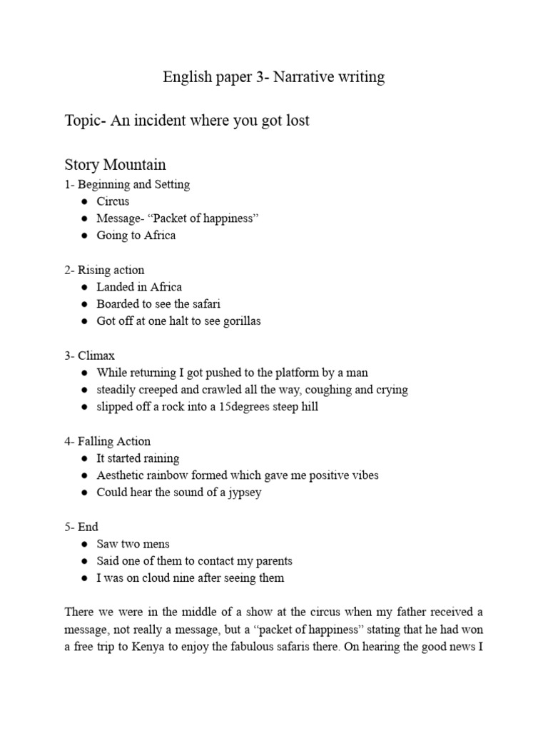 AAYAN SINGHVI - English Paper 3 - Narrative Writing | PDF