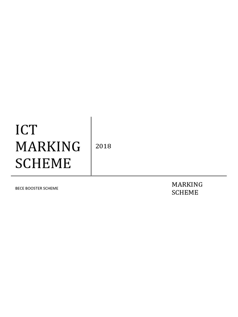 Sept Marking Scheme ICT | PDF