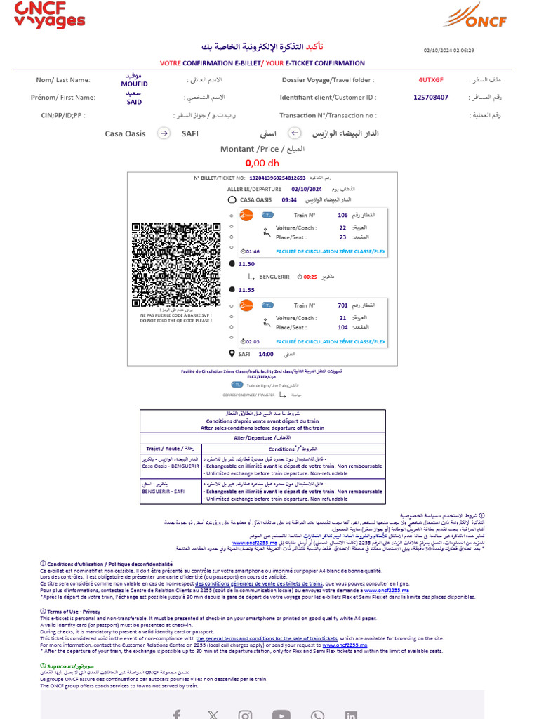 Oncf Voyages Said Moufid | PDF