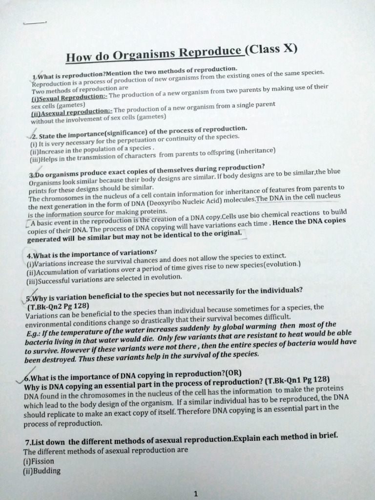 How do Organisms Reproduce - Part i | PDF