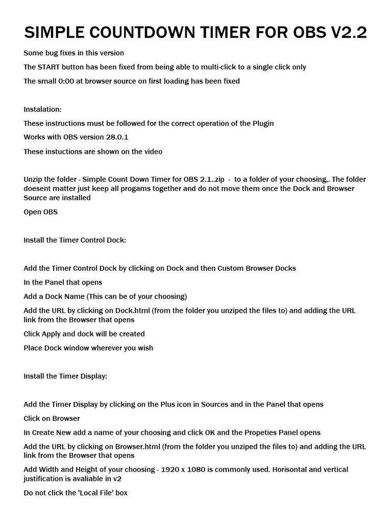 Simple Countdown Font Instructions V2.2 | PDF | Utility Software ...