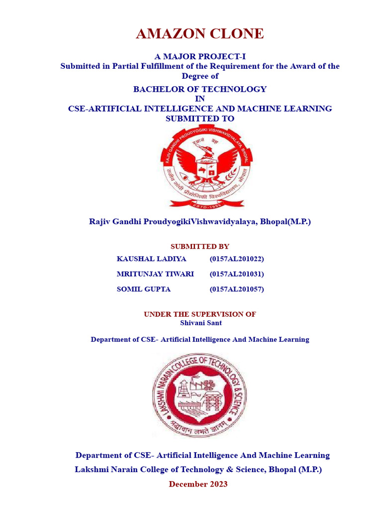 Major Project (Amazon Clone) | PDF