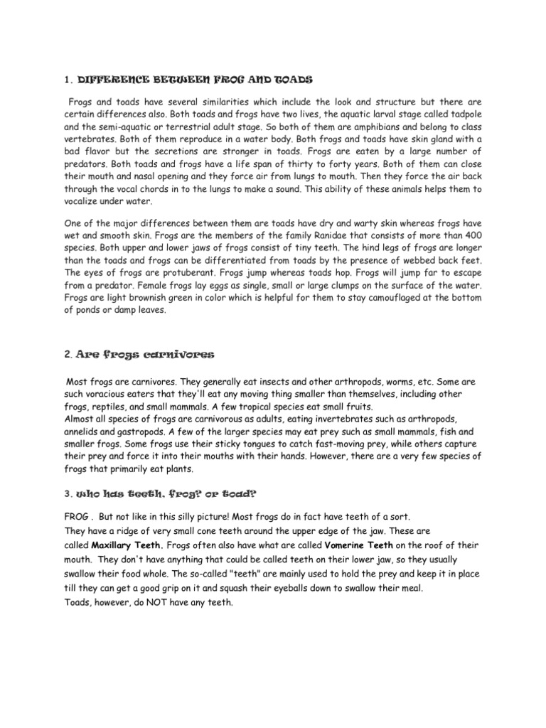 Frog and Toads | PDF | Frog | Egg