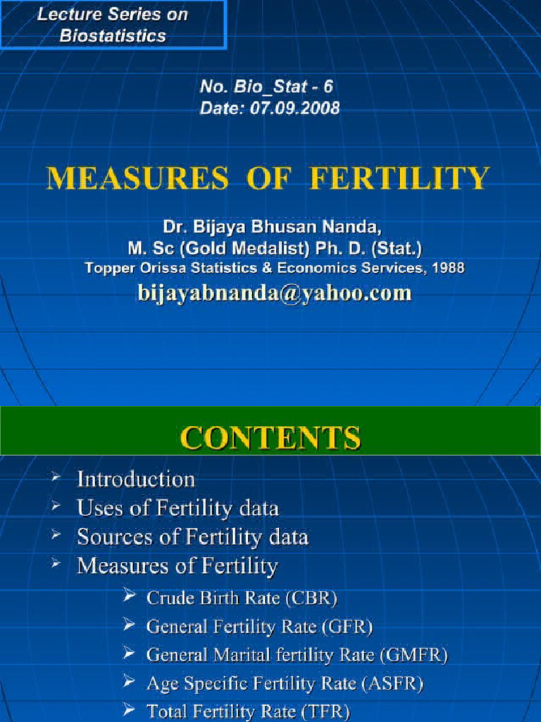 Measures of Fertility | PDF