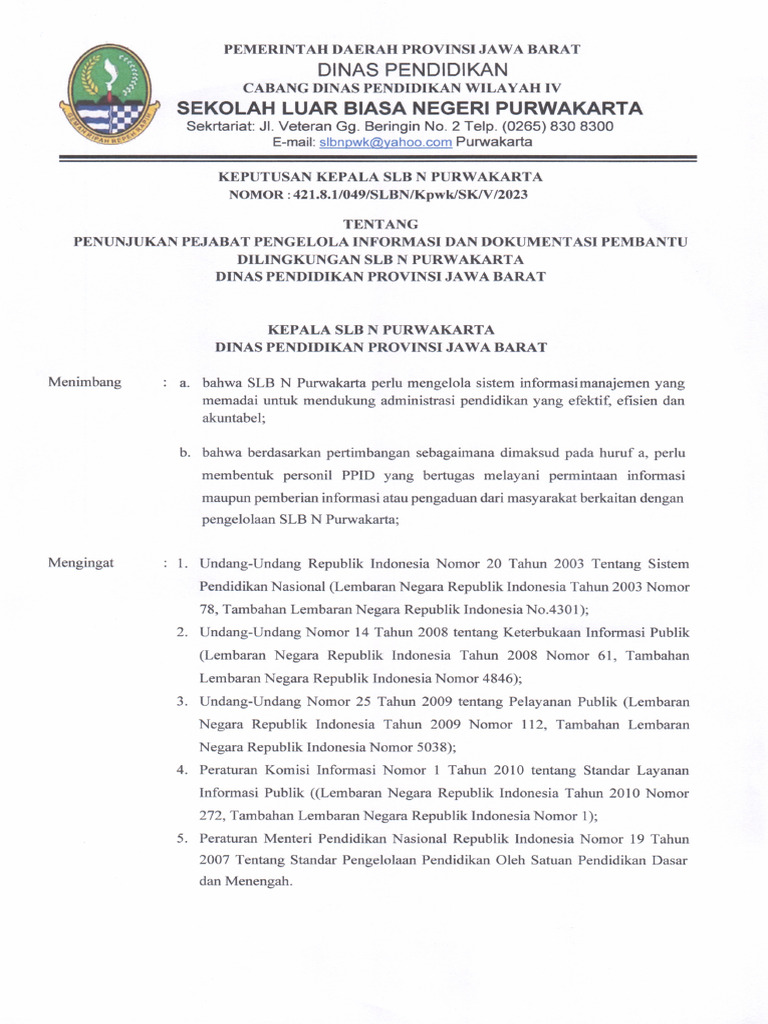 SK Ppid SLBN PWK | PDF