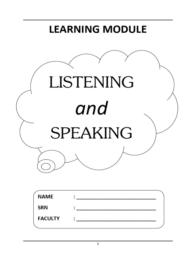 MODUL LISTENING & SPEAKING Lengkap | PDF