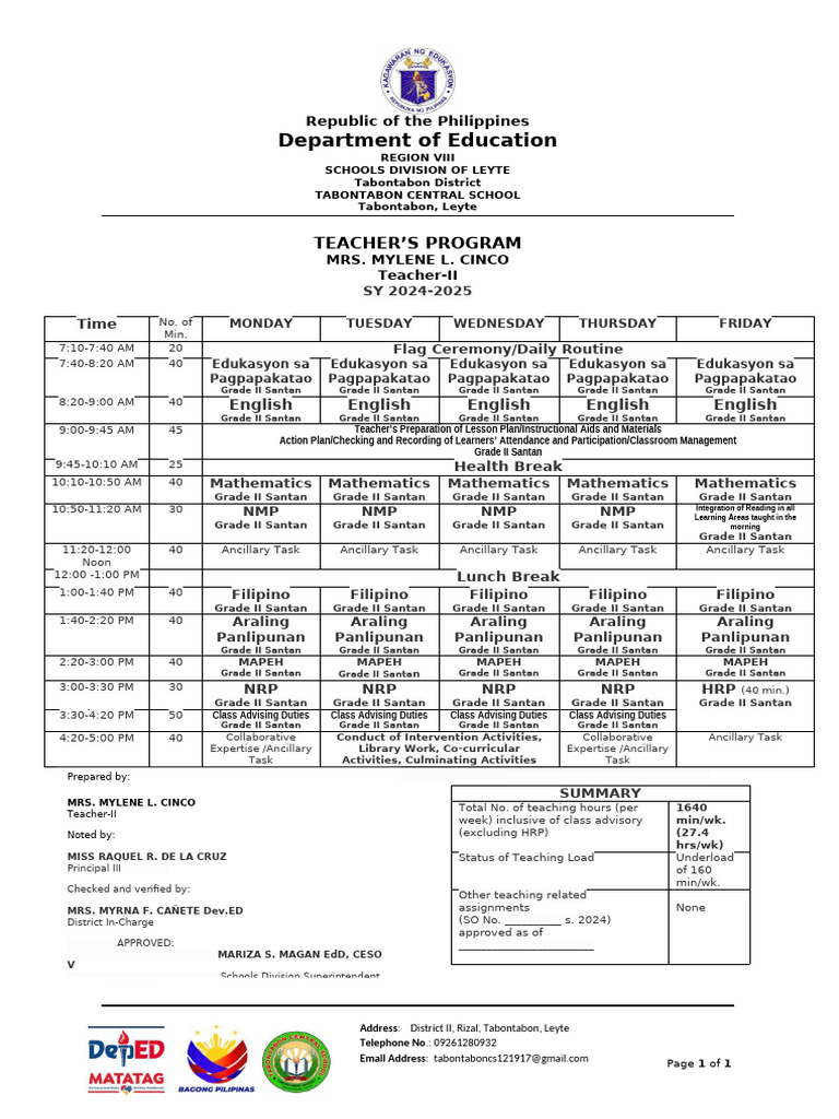 TEACHERS-PROGRAM-NEW-TEMPLATE-QMS-mylene | PDF