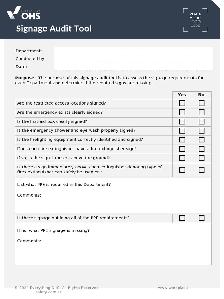 Signage Tool Audit | PDF