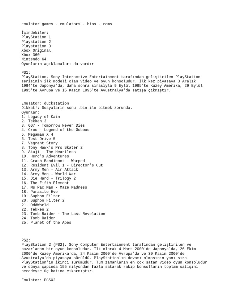 Emulator Games - Emulators - Bios | PDF