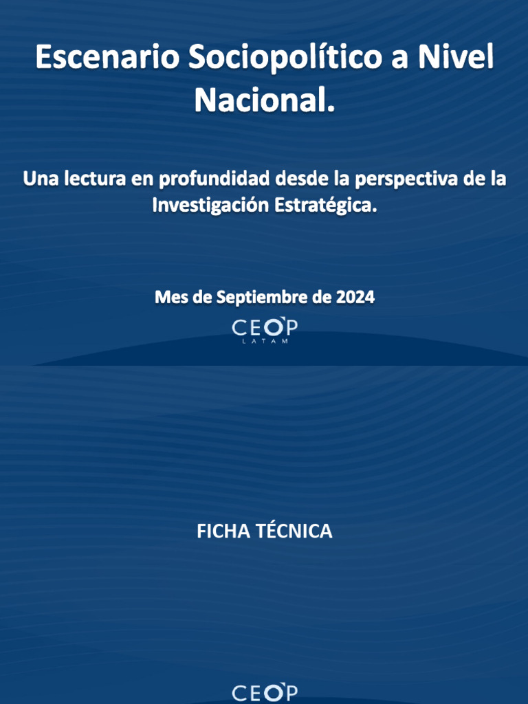 CEOP Escenario Nacional - Septiembre 2024 | PDF | Metodología de encuesta
