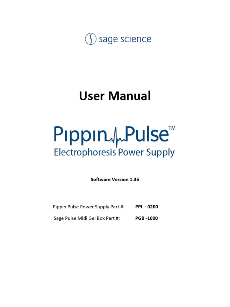 Pippin Pulse User Manual 460022 Rev F 1 | PDF