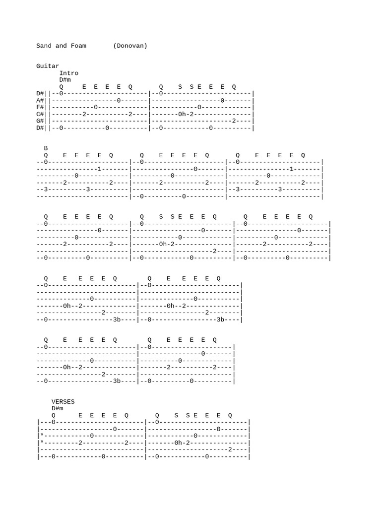 Sand and Foam Tabs | PDF
