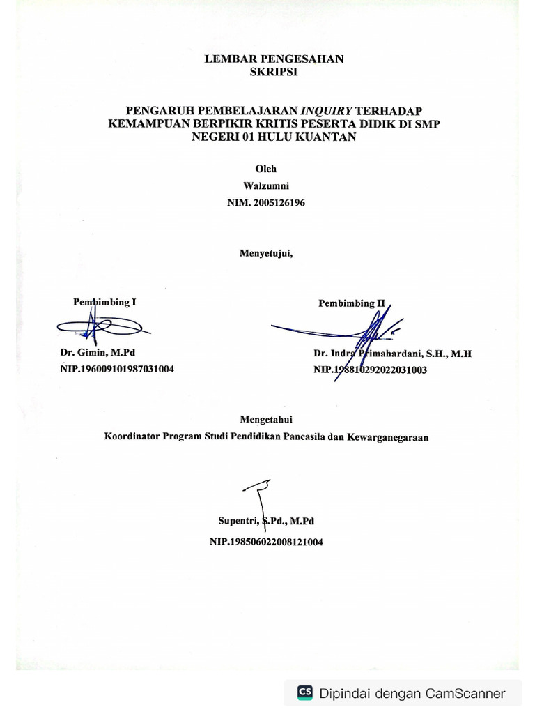 Lembar Pengesahan Skripsi | PDF