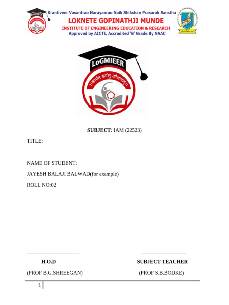 Iam Microproject Format | PDF