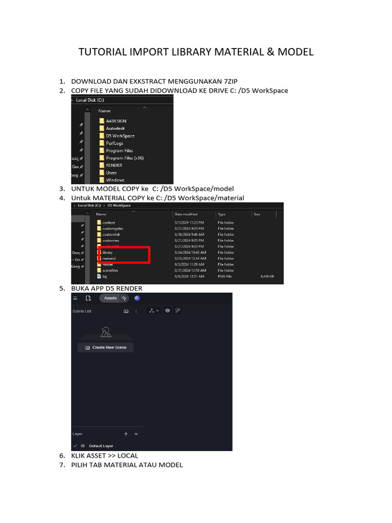 Tutorial Import Library D5 Render | PDF