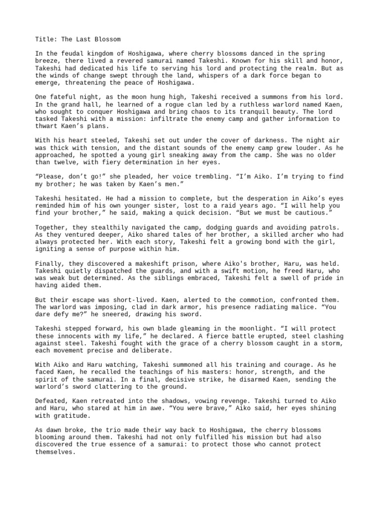 The Last Blossom | PDF