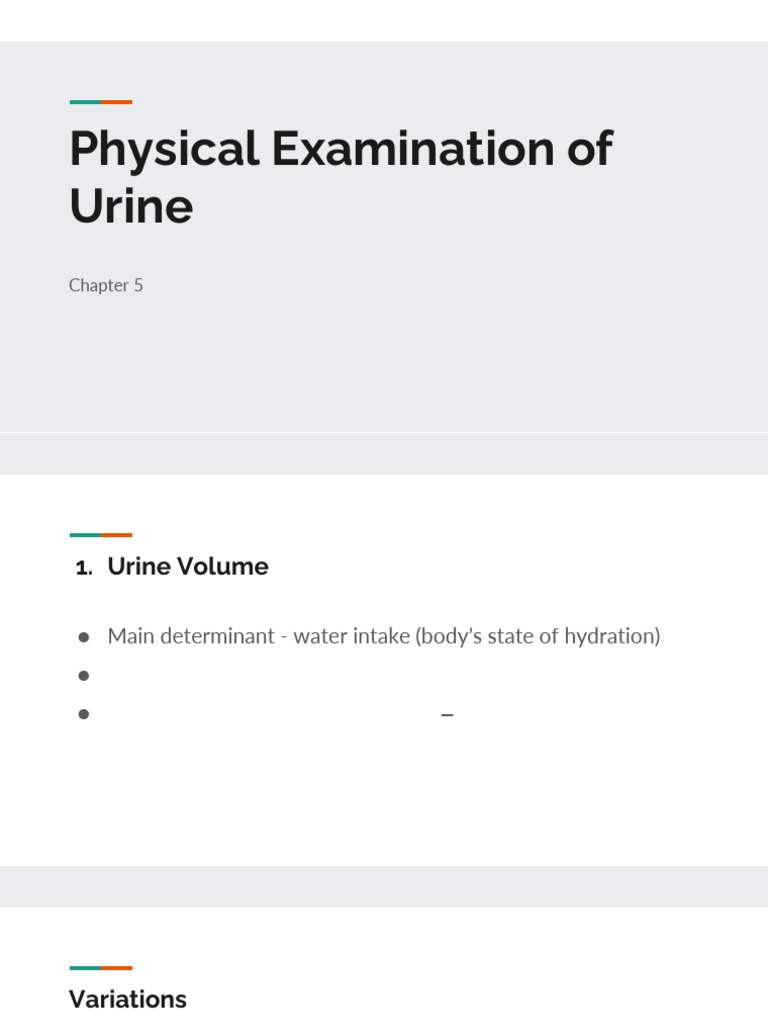 CHAPTER 5 - PHYSICAL EXAMINATION OF URINE | PDF