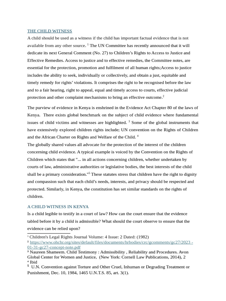 The Child Witness | PDF